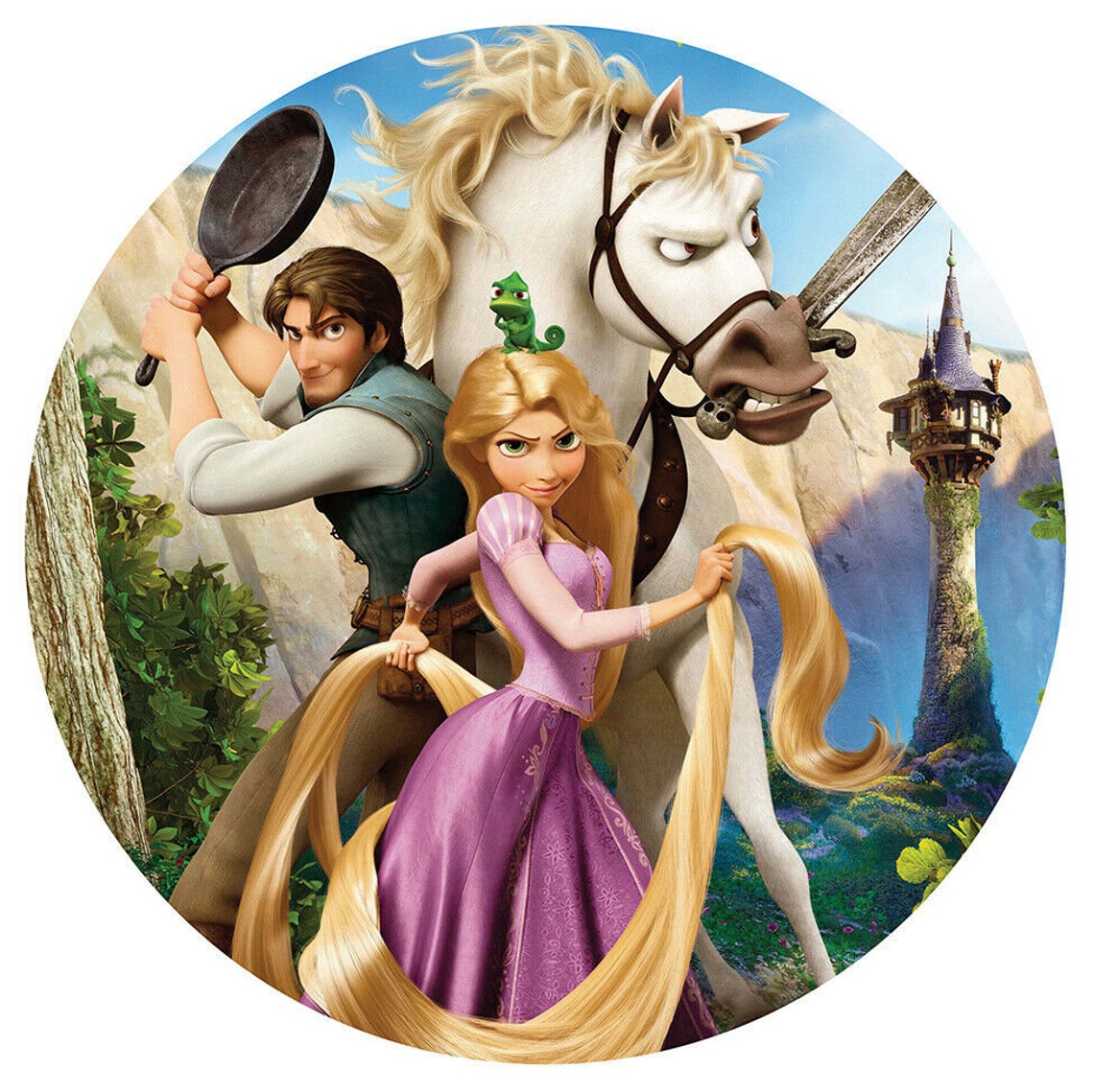 LARGE 2 Sizes Disney Rapunzel Tangled Design Round Wall | Etsy