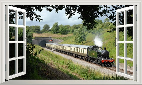 Old Fashioned Steam Train Decal Adhesive Vinyl Sticker Magic | Etsy