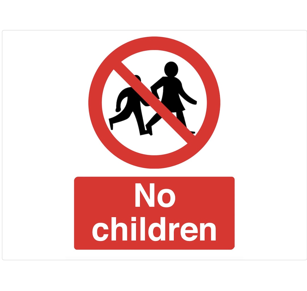 Red No Children Allowed Signage Warning Health Safety Notice Business ...
