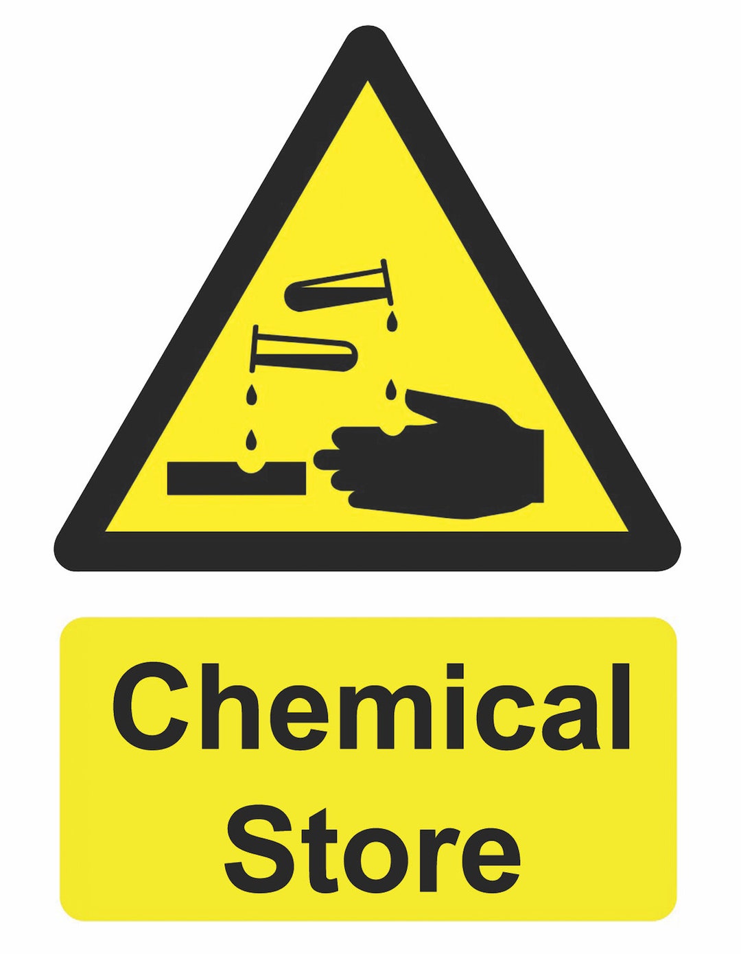 Yellow Warning Health Safety Chemical Store Signage Sign Notice Foamex ...
