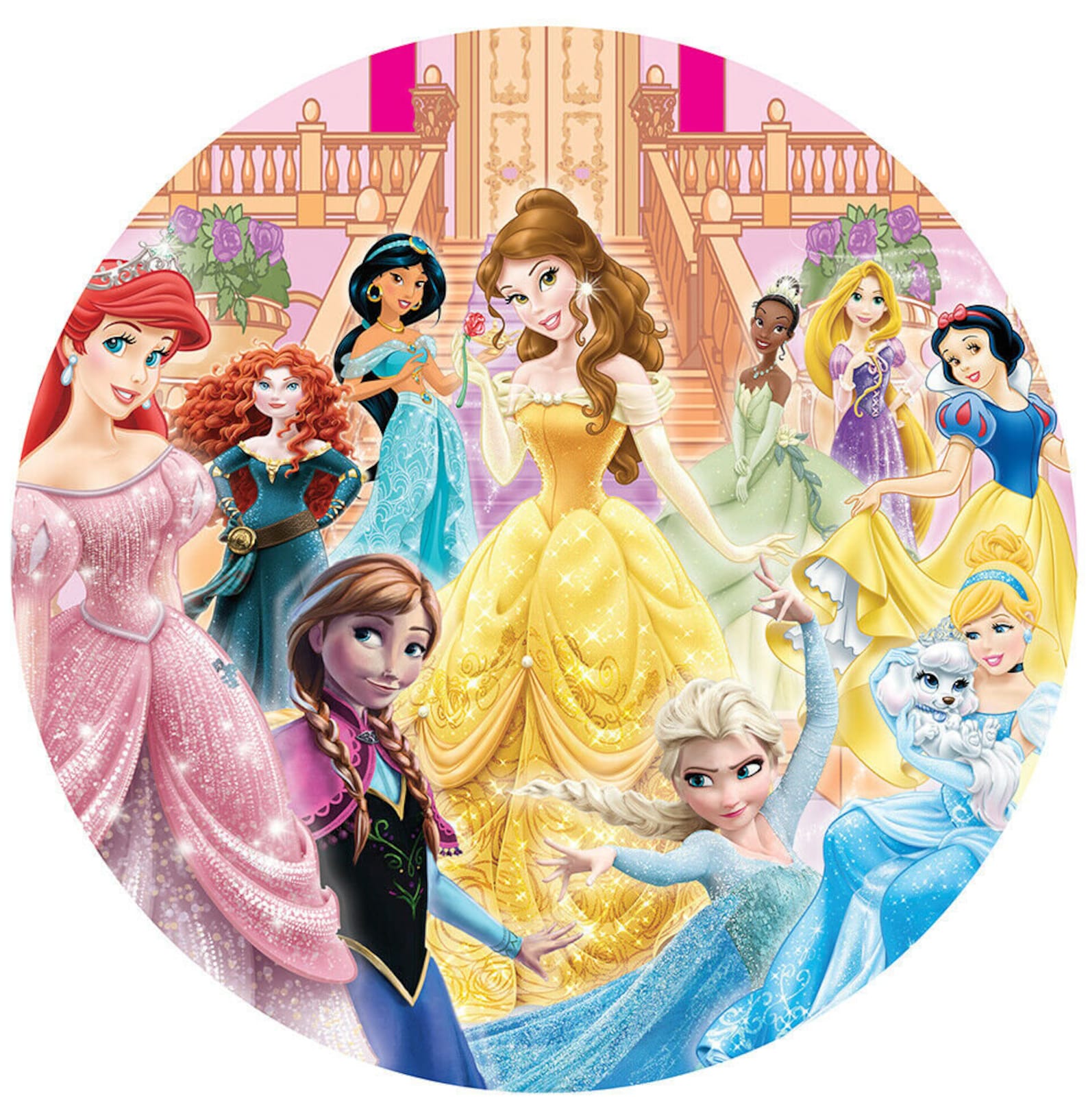 LARGE 2 Sizes Disney Princesses Princess Design Round Wall | Etsy