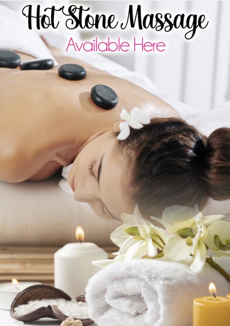 Hot Stone Massage Beauty Treatments Salon Laminated Poster Sign Advert ...