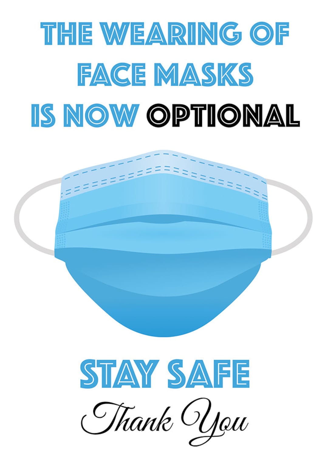 GLOSS Lamination to Front Poster Face Mask Covering Masks is Optional ...
