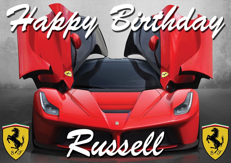 2 Sizes A0 & A1 Sports Car Ferrari Enzo Personalised Name Poster Event ...