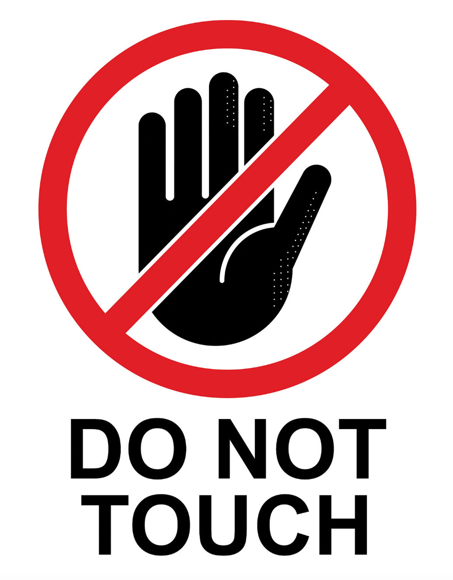 Warning Do Not Touch Shop Retail Display Red Notice Signage Sign ...