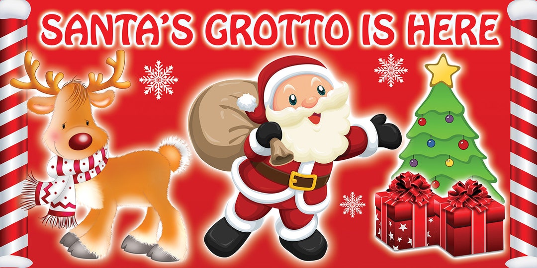 LARGE Laminated Large Poster Santas Father Christmas Grotto Visit ...