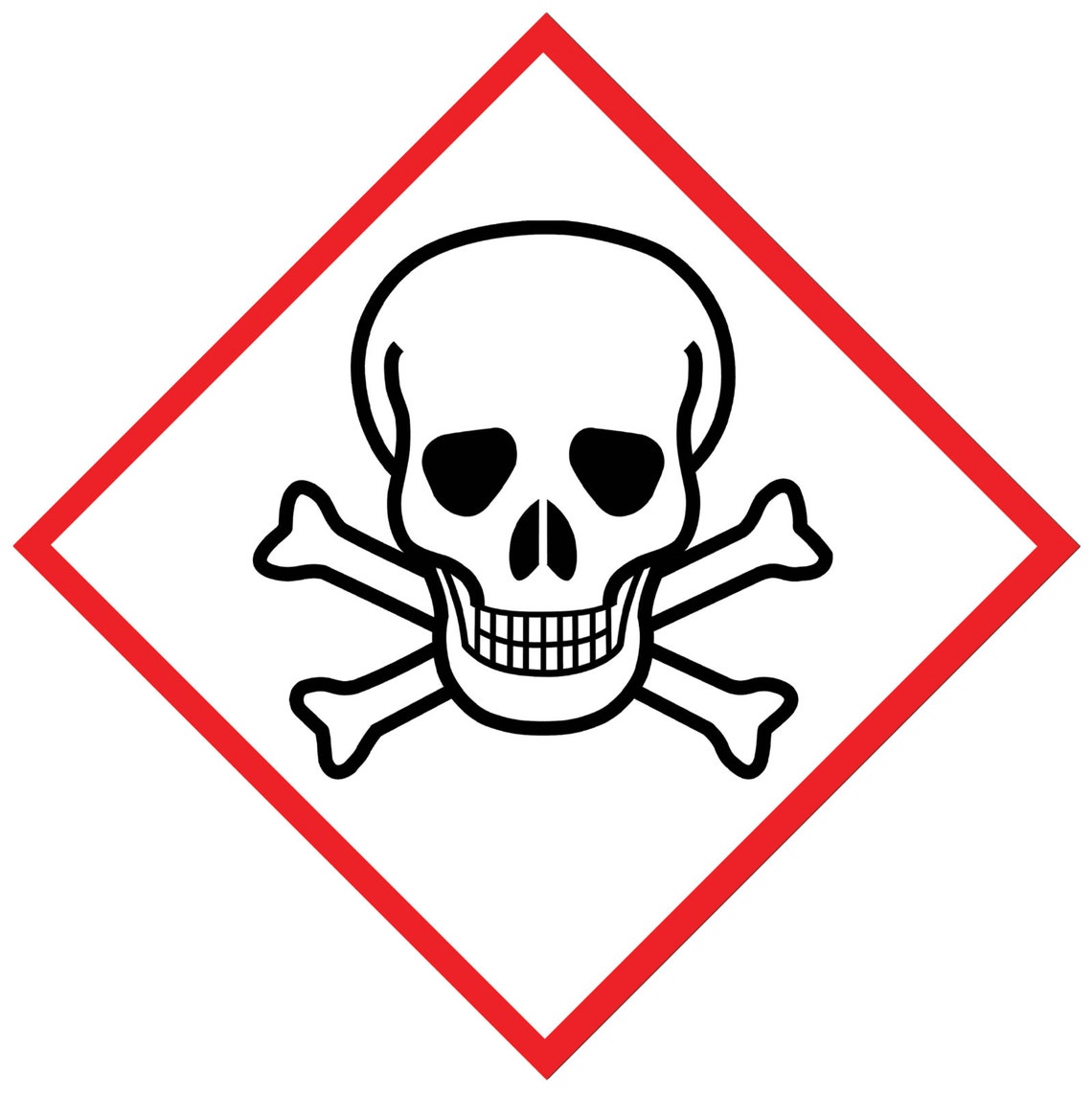 Square White Red Danger Toxic Poison Warning Safety Business Adhesive ...