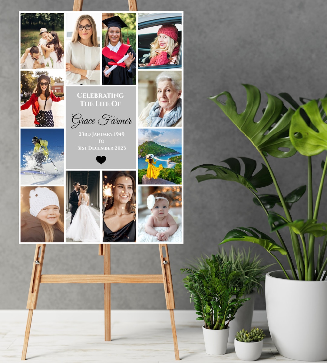 Photo Collage Photos Memorial in Loving Memory of Celebrating Life of ...
