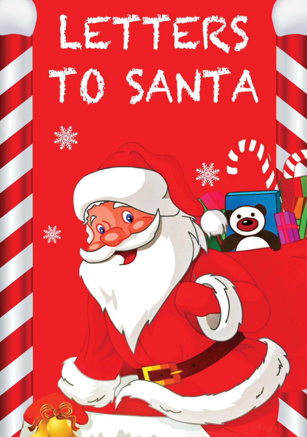 Large & Small Santa Father Christmas Mail Box Letters Decoration Poster ...