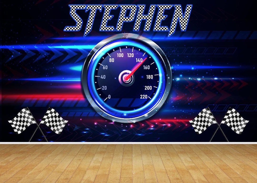 Personalised Name Speedo Speedometer Car Modern Racing Wallpaper Mural ...
