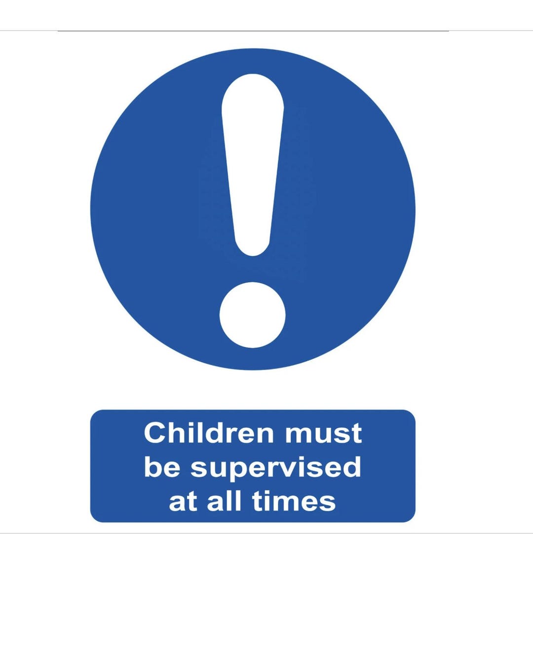 Warning Safety Notice Blue Business Office Playgrounds Pools Children ...