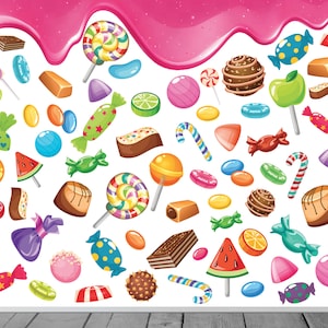 Sweets Treats Candy Lollipops Sweet Land Fudge Chocolate Shop Wallpaper ...