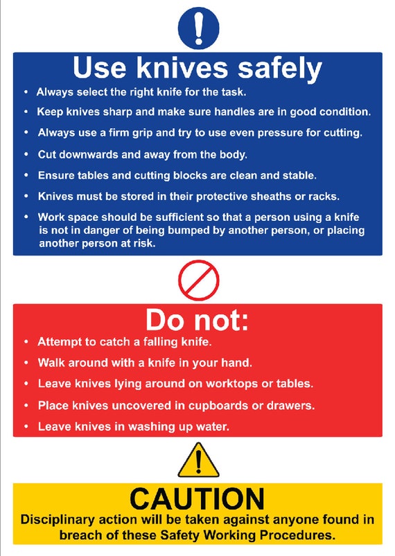 Health And Safety Signs In The Kitchen