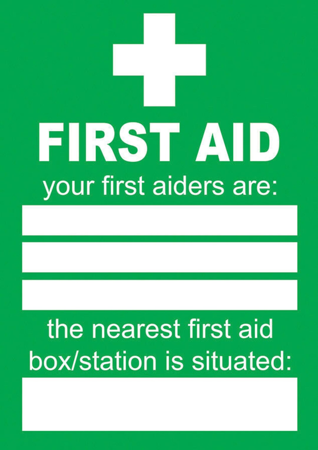 Various Sizes Poster Optional Lamination Safety Advice First Aid Aiders ...
