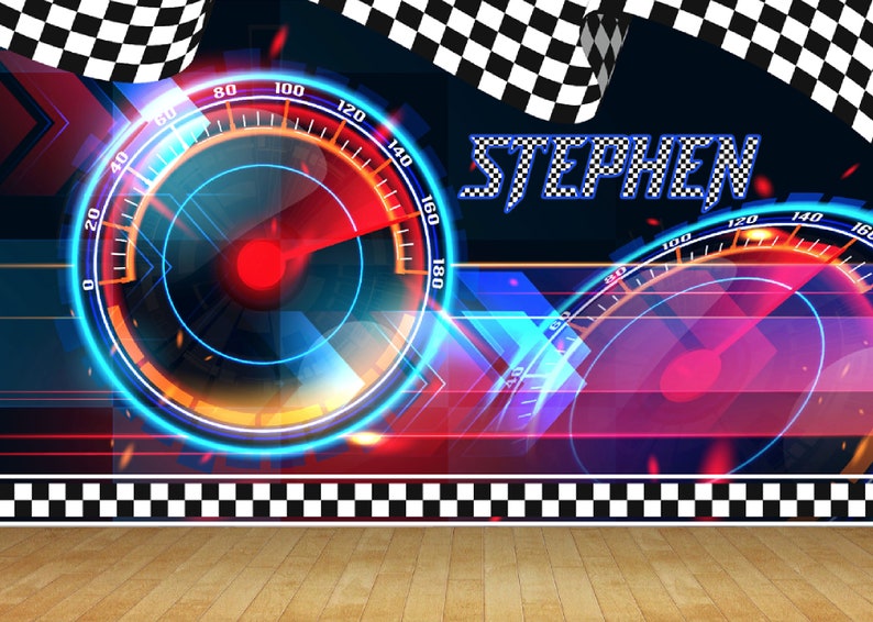 Personalised Name Speedo Speedometer Car Modern Racing Wallpaper Mural ...