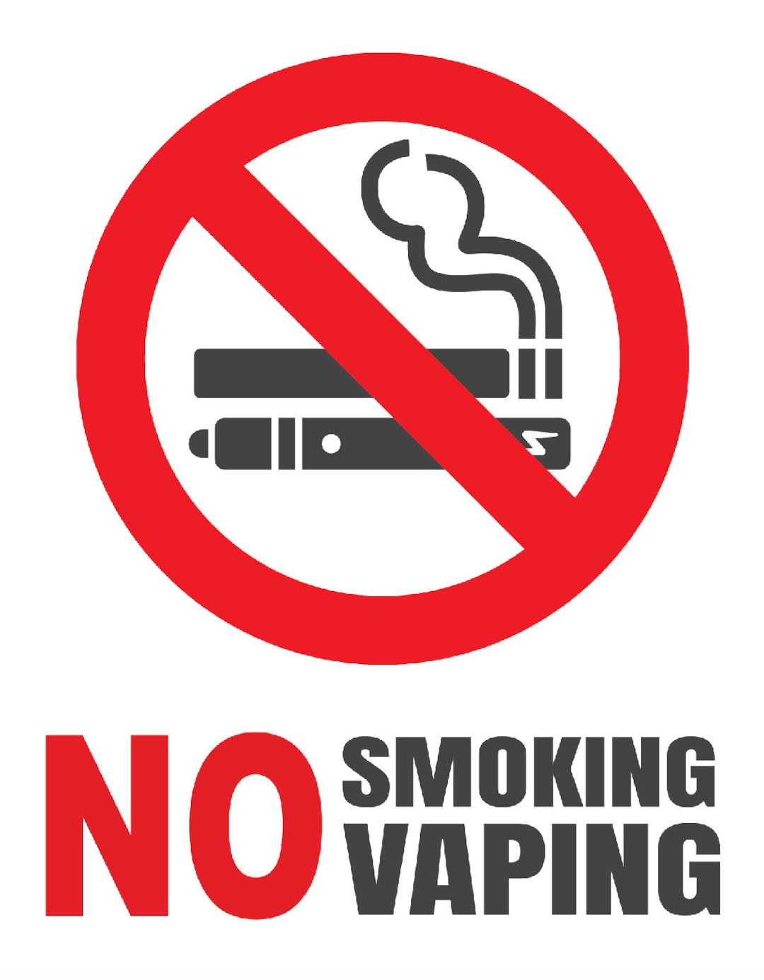 No Smoking No Vaping Red Warning Notice Sign Business Pub Cafe Retail ...