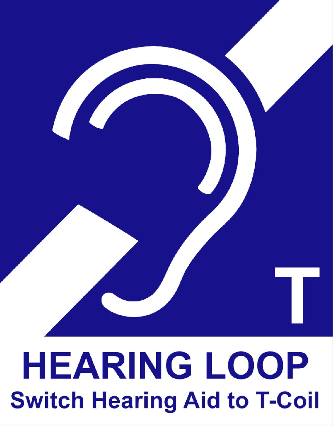 Blue Advisory Information Hearing Aid Loop Facility T Induction ...