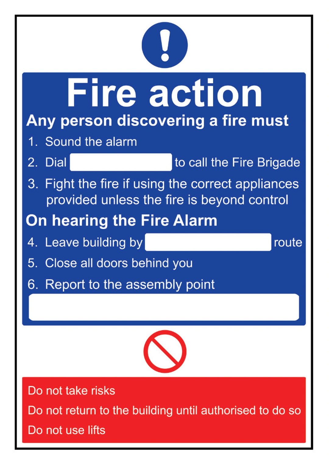 GLOSS External Grade Adhesive Sticker Fire Safety Procedures Fire ...