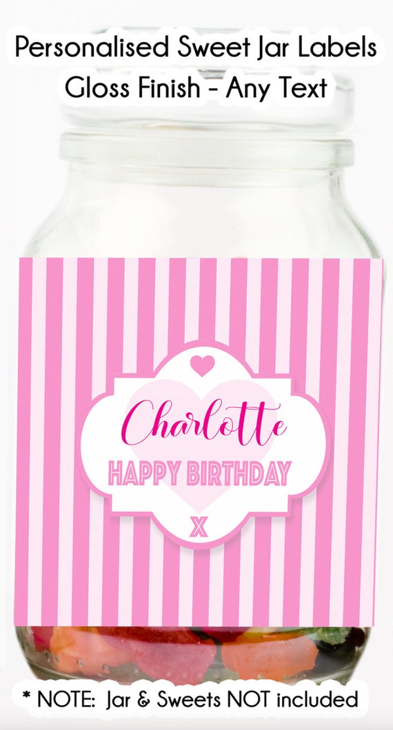 Bespoke Text Wording Personalised Gift Adhesive Gloss Label - Etsy