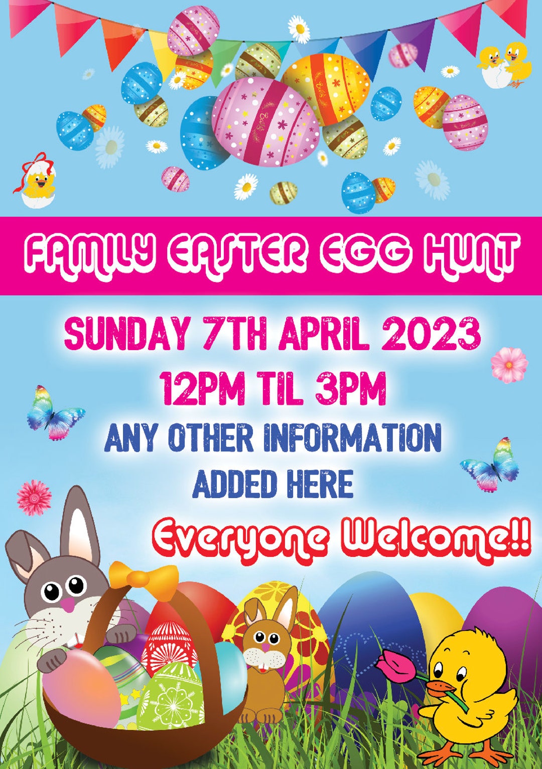 Laminated Sign Poster Advert Advertising Easter Egg Hunt or Other ...