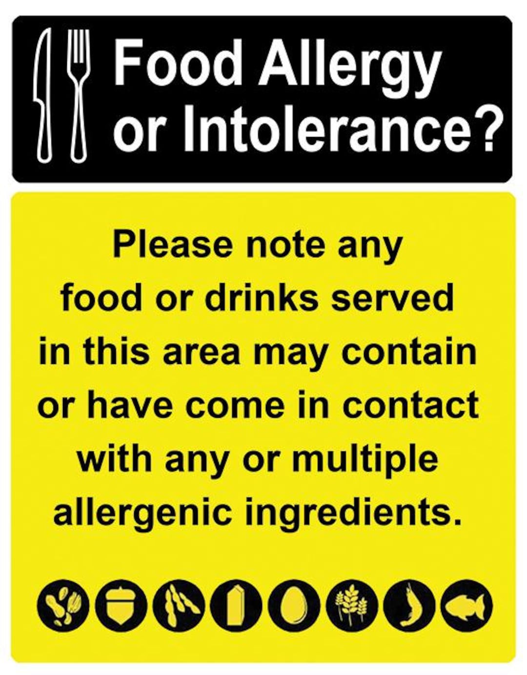 Food Allergy & Intolerance Food Drinks May Contain Ingredients Business ...