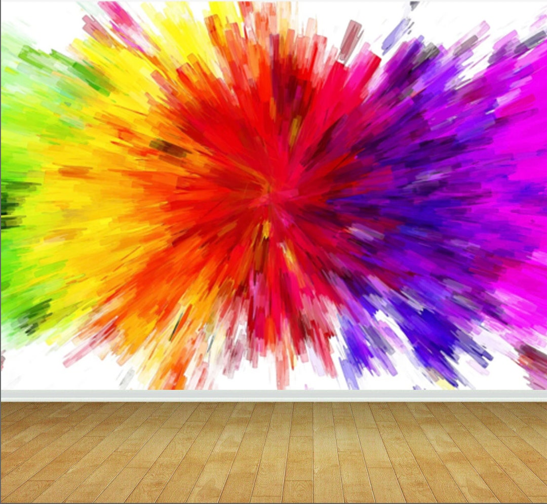 Bright Colourful Modern Abstract Wallpaper Mural for Bedroom Business ...