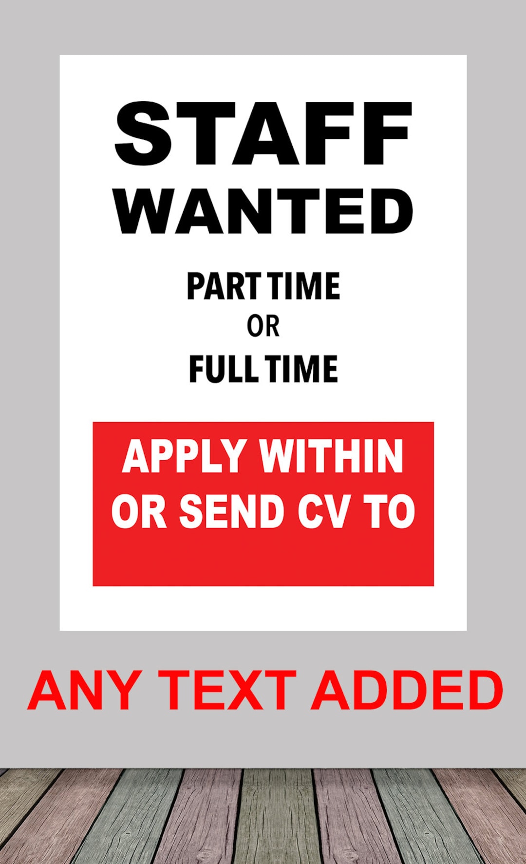 Buy Staff Wanted Job Vacancy for Hire Advert Position Advertising Job ...