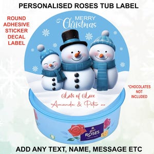 Chocolate Sweet Tin Tub Round Circular Personalised Label Self Adhesive ...