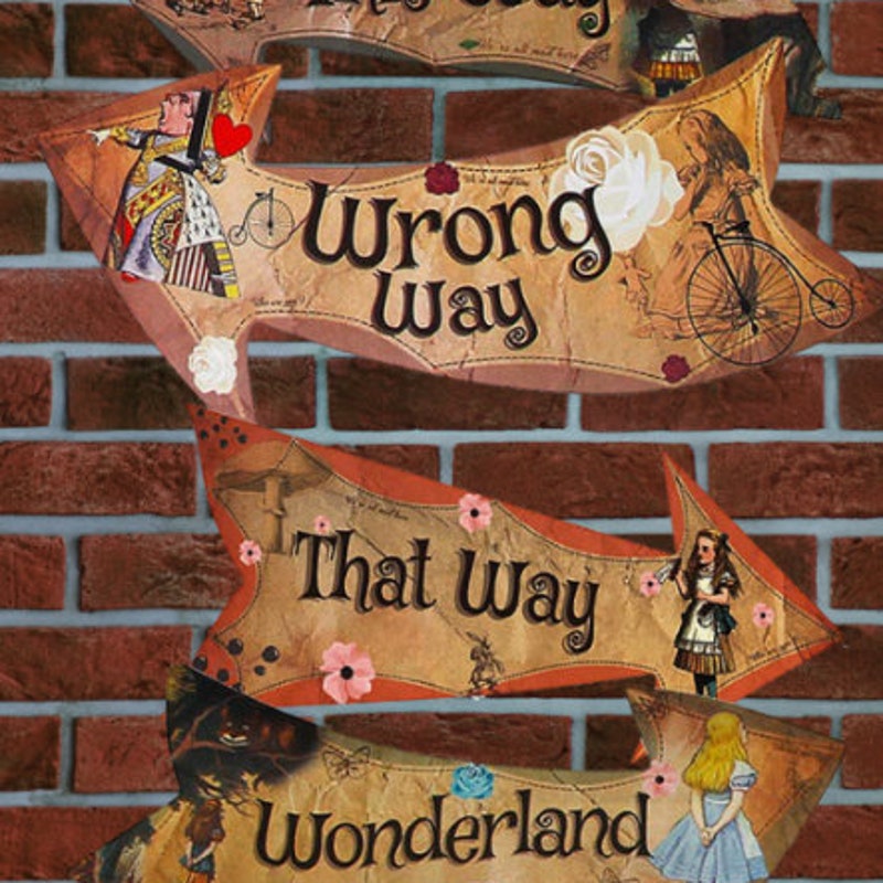 Alice in Wonderland Sign Post - Etsy