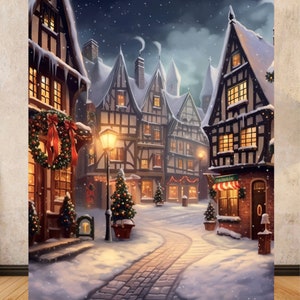 Santa Grotto Christmas Street Victorian Old Vintage Theme LARGE Party ...