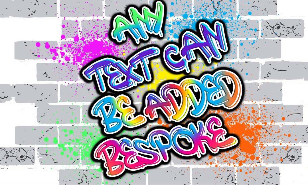 Large Bespoke Name Text Word Wording Graffiti Wall Modern Brick Wall ...