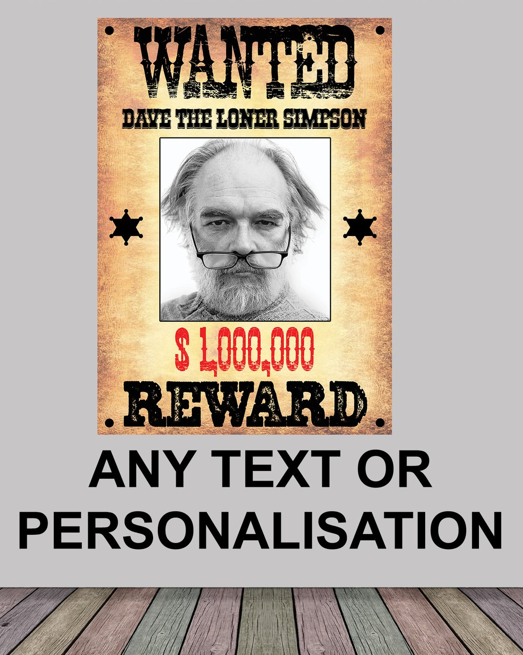 Large Wanted Reward Money Sheriff Western Style Event Party ...