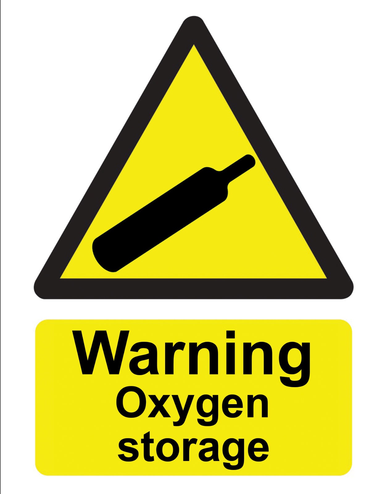 Danger Caution Oxygen Cylinder Storage Yellow Notice Sign Self - Etsy