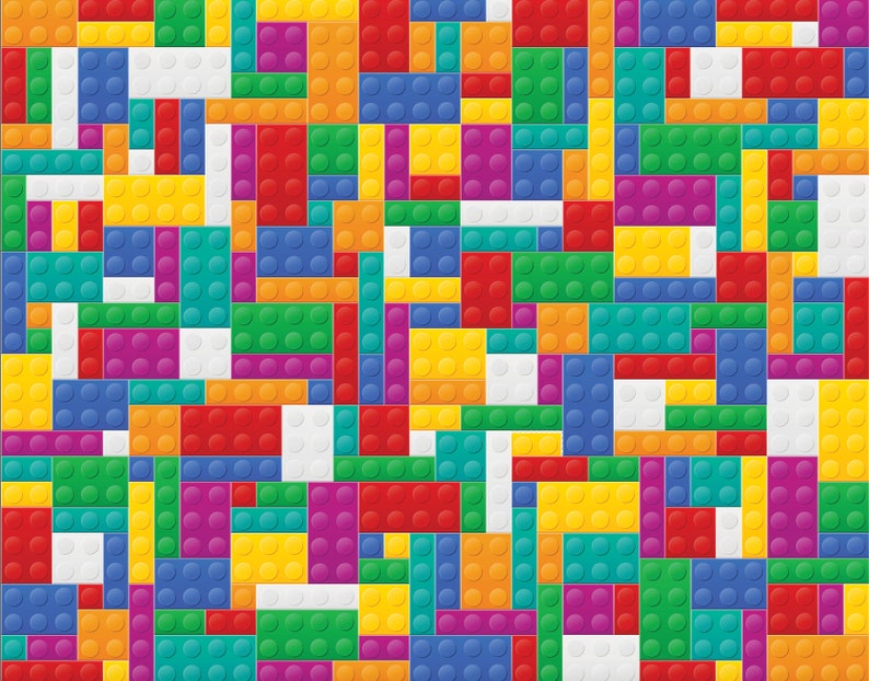 Kids Coloured Building Brick Blocks Abstract Modern Theme Wallpaper ...
