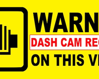 Dash Cam Warning - Etsy