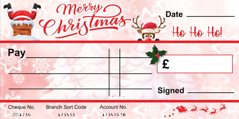 EXTRA Large Giant BLANK Cheque Happy Christmas Gift of Money - Etsy