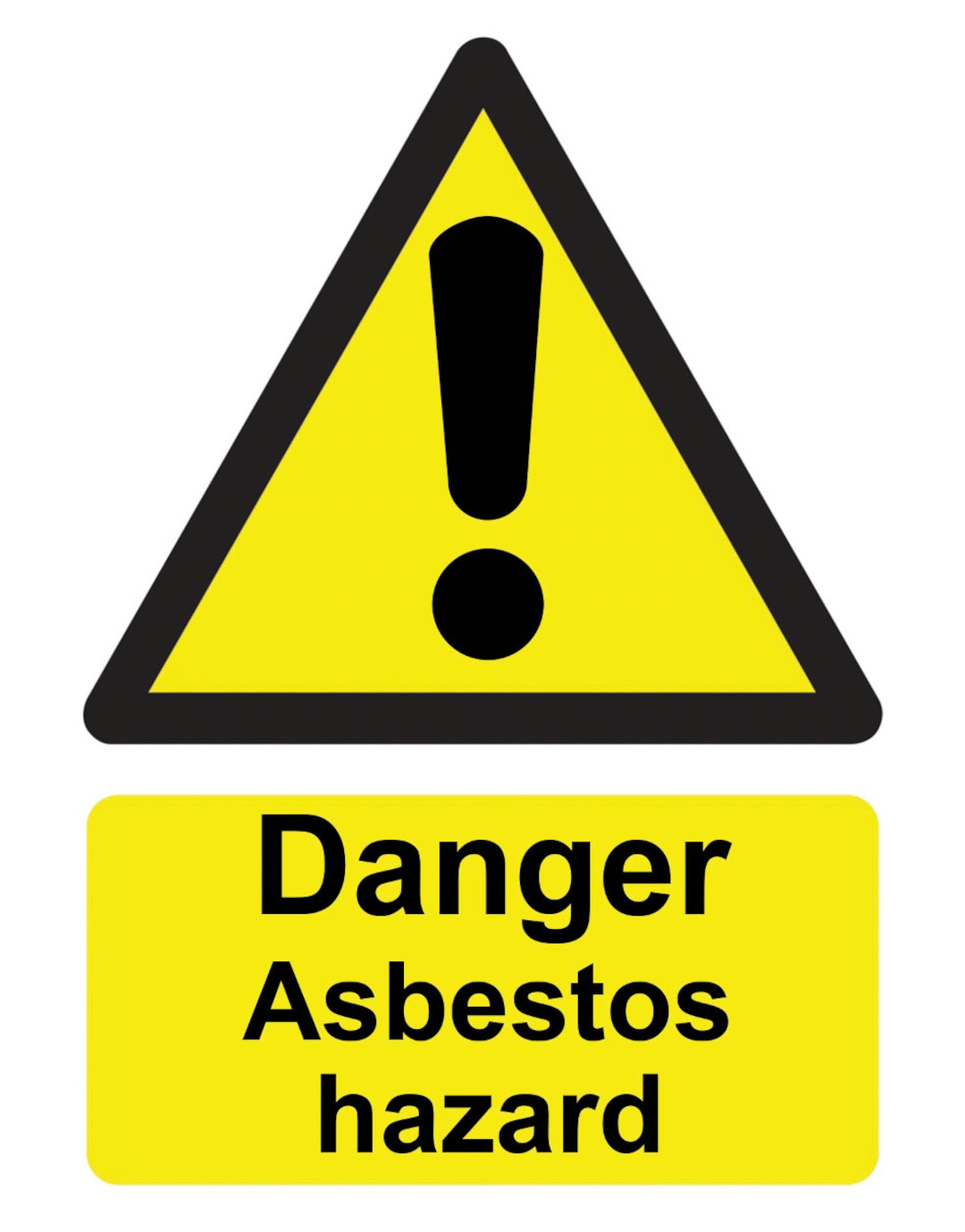 Danger Asbestos Hazard Warning Notice Safety Business Sign Advisory ...