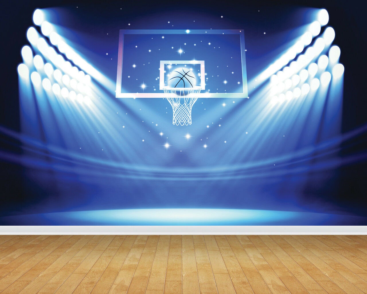 Basketball Hoop Court Net Wallpaper Mural for Bedroom Playroom Games ...
