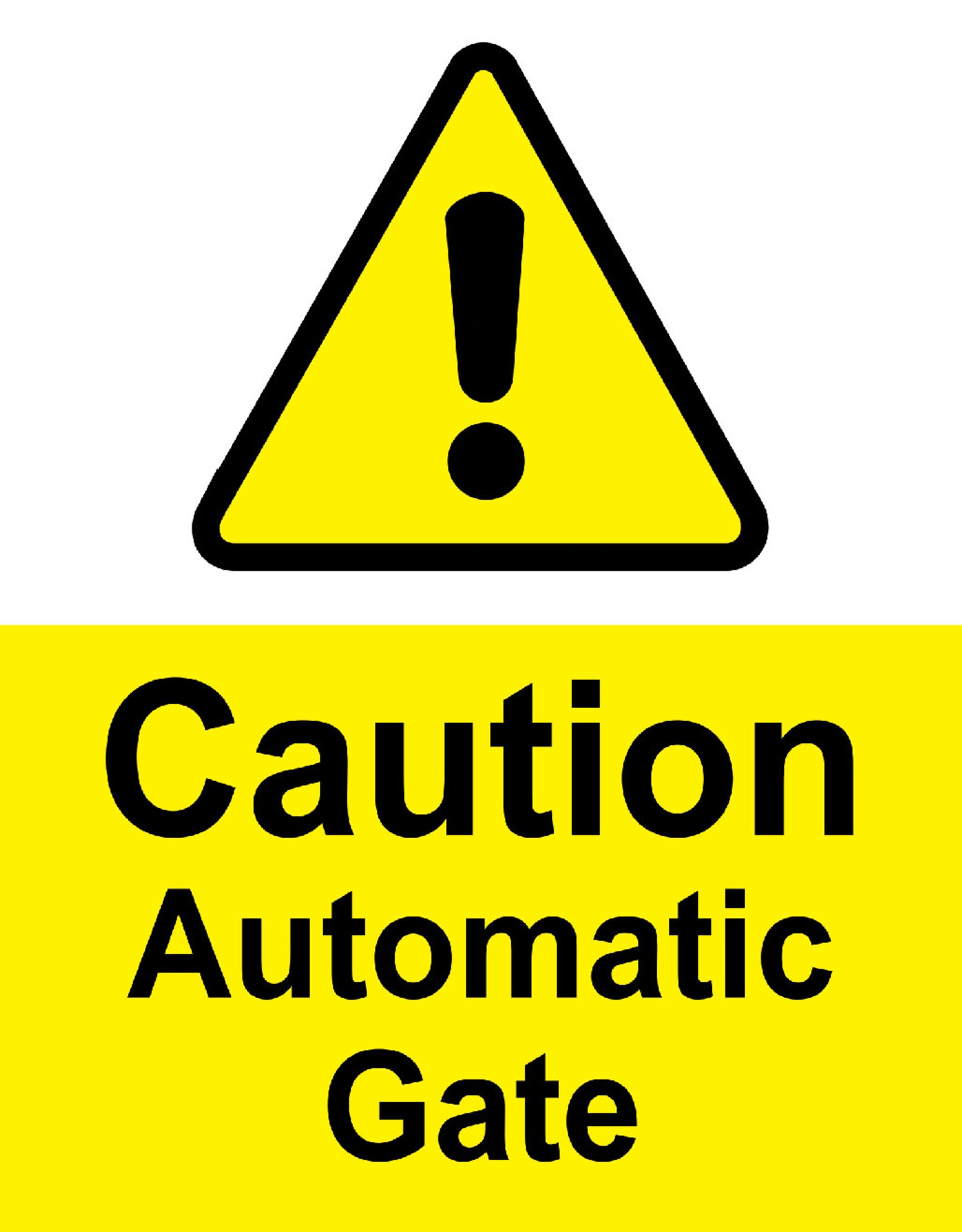 Danger Warning Caution Automatic Gate Yellow Health & Safety Business ...