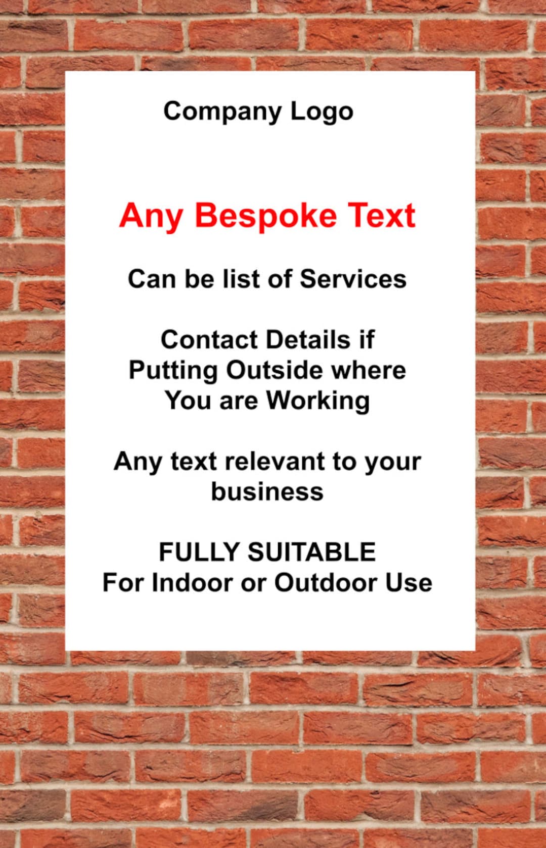 Bespoke External Internal Business Sign Board ANY Text Rigid - Etsy
