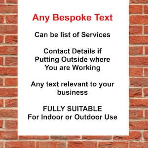 Bespoke External Internal Business Sign Board ANY Text Rigid - Etsy