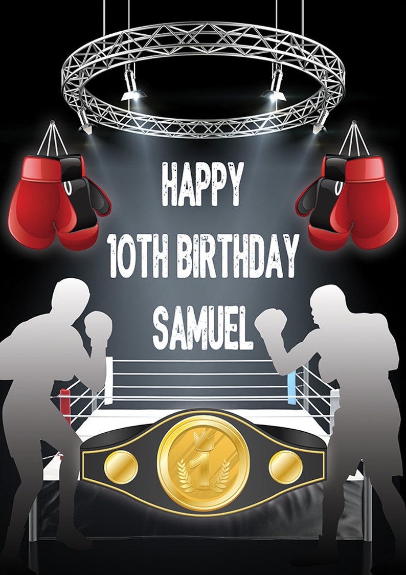 2 Sizes A0 & A1 Boxing Ring Theme Personalised Name Poster - Etsy