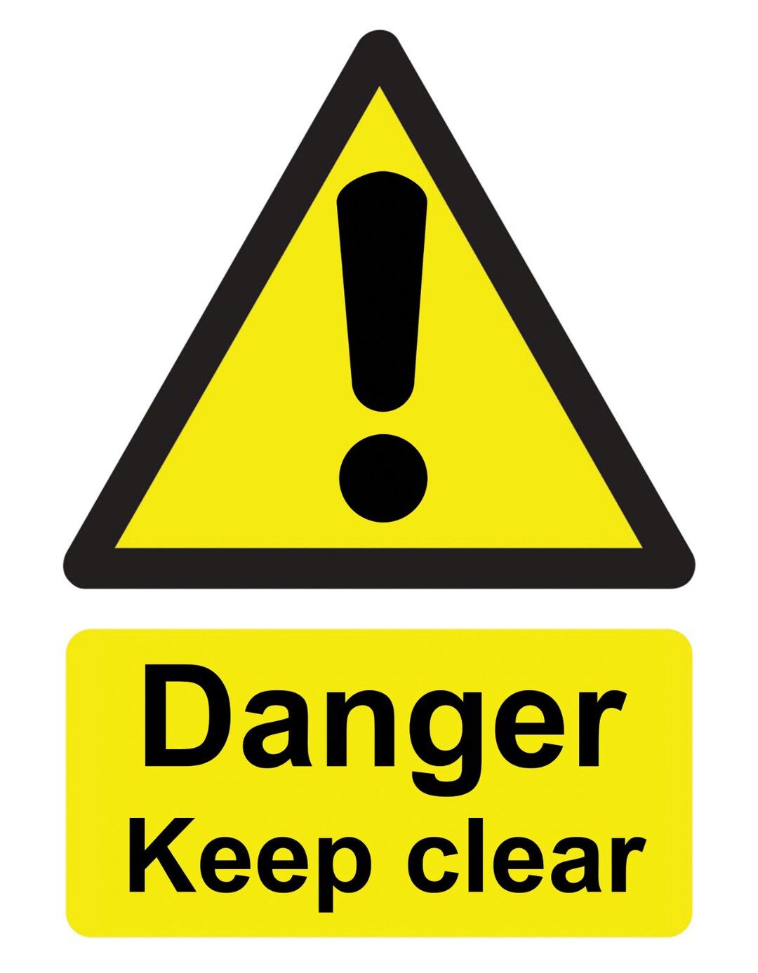 Danger Keep Clear Yellow Notice Sign Self Adhesive Gloss - Etsy