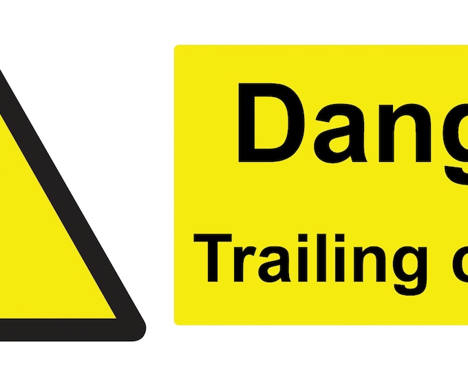 Electric Caution Warning Notice Sign Danger Trailing Cables Yellow ...