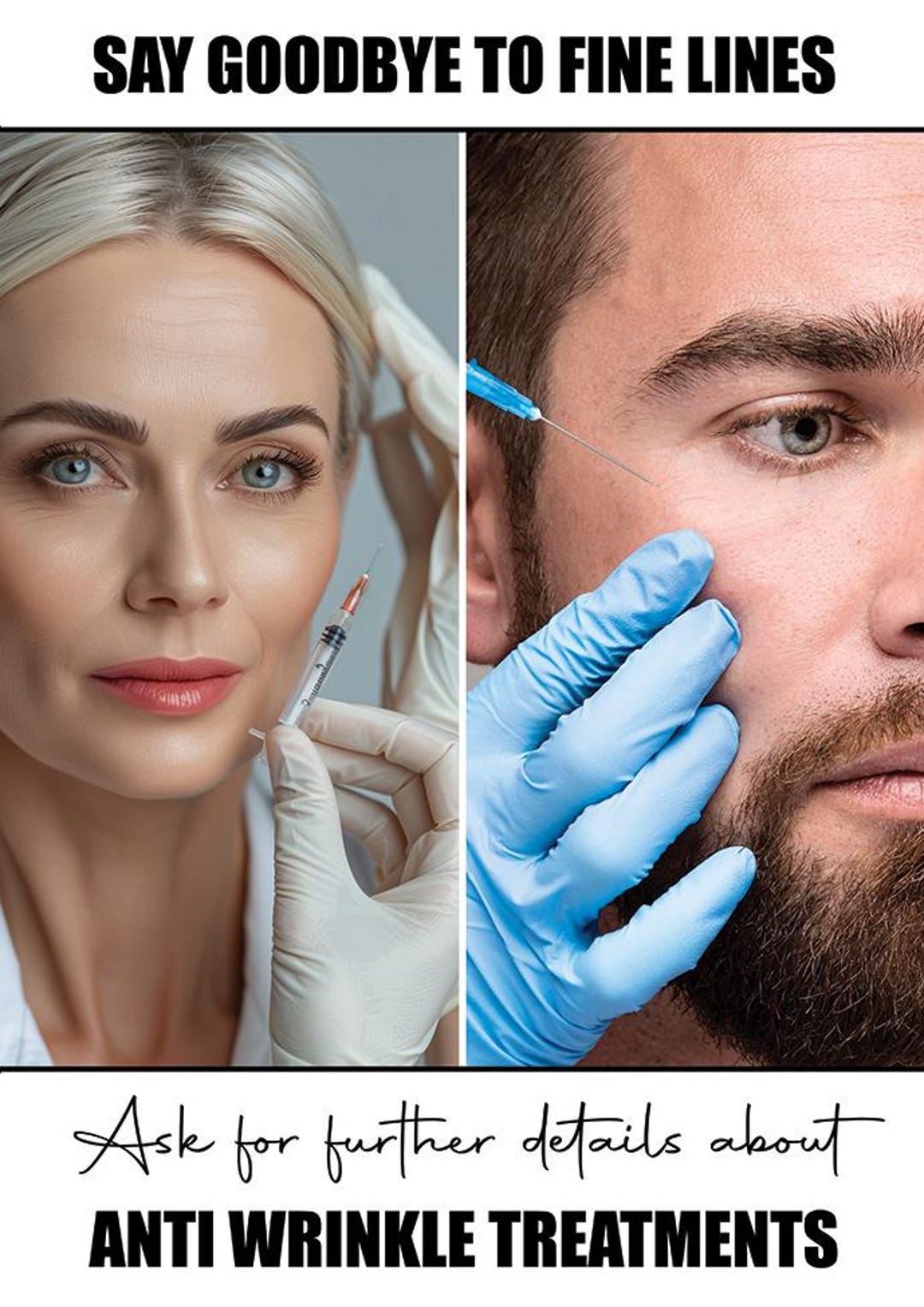Anti Wrinkle Fillers Available Here Laminated Poster Advertisement Sign ...