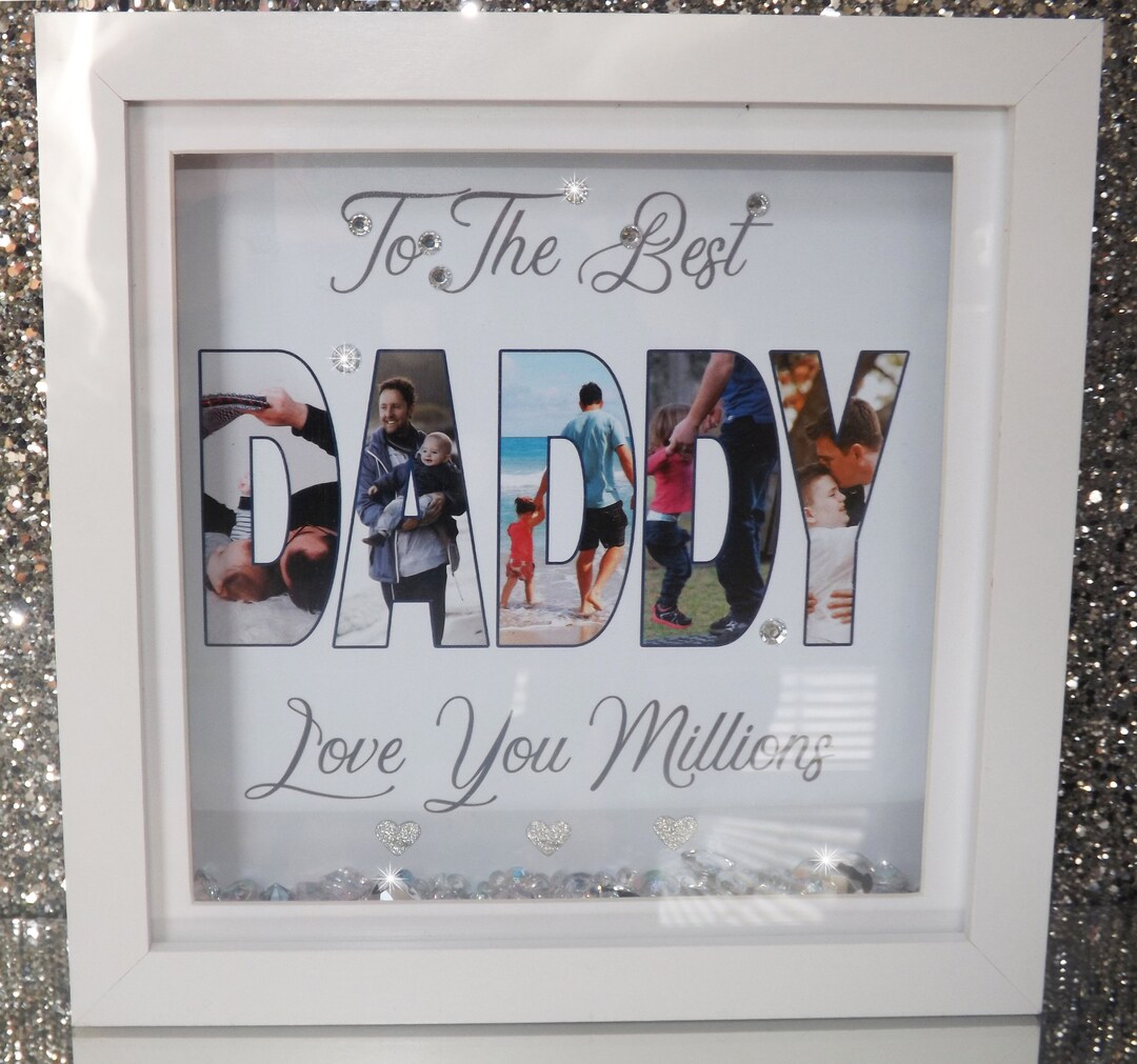 Personalised Dad Daddy Fathers Day Gift Shadow Box Frame Photos Photo ...