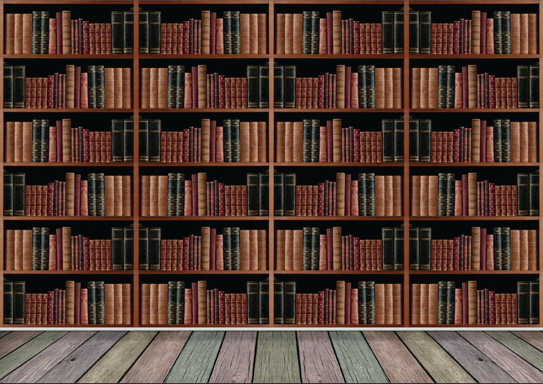 Vintage Library Wall Books Wallpaper Mural for Bedroom Playroom Office ...