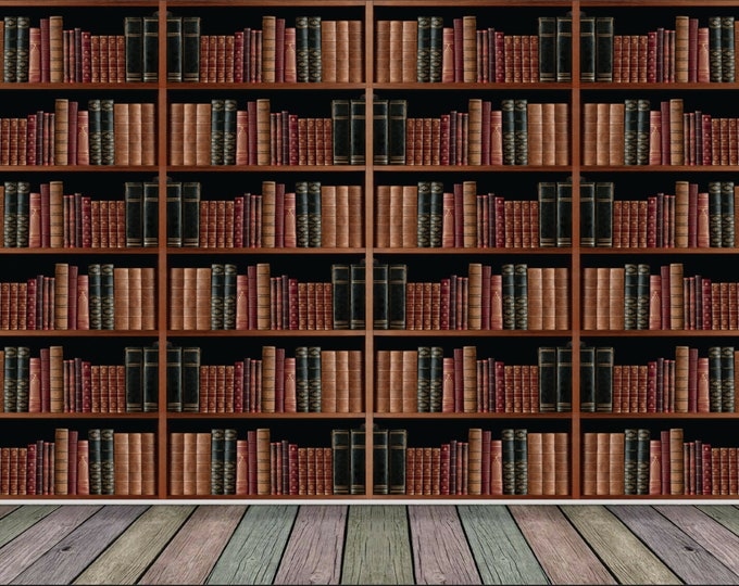 Vintage Library Wall Books Wallpaper Mural for Bedroom Playroom Office ...