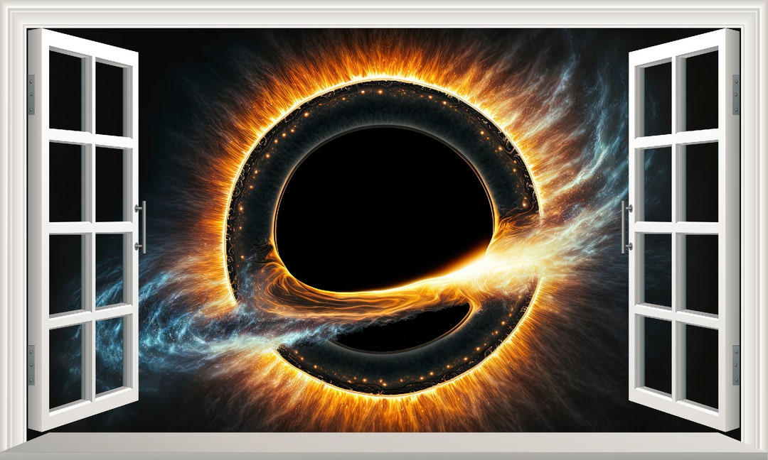 Black Hole Outer Space Plasma Magic Window Design Self Adhesive Sticker ...