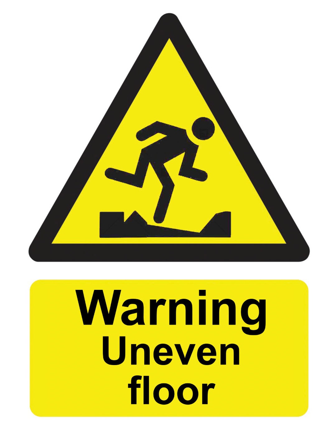 Warning Uneven Floor Health and Safety Yellow Notice Advisory - Etsy